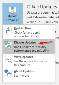 Disable Auto Updates in Office 2016 – Uptake Digital